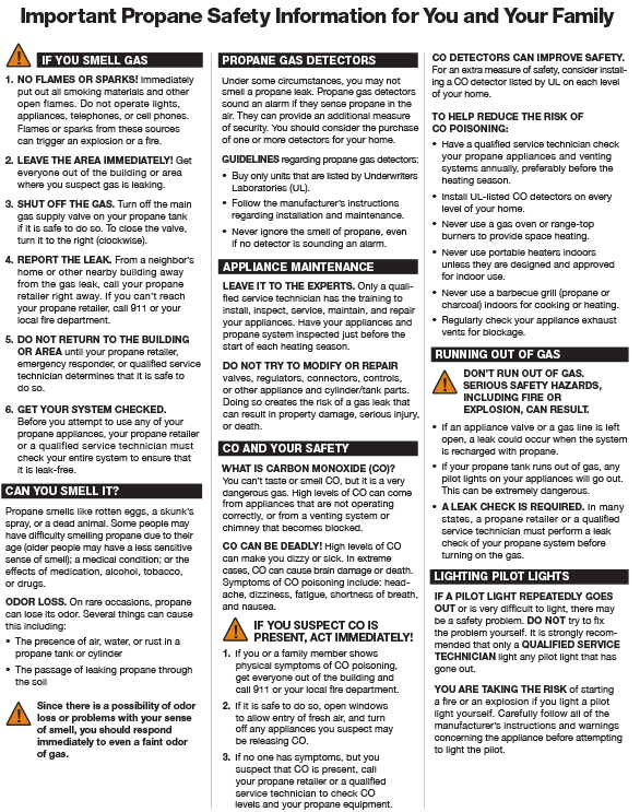 Propane Safety in SW Louisiana | Lake Arthur Butane & Propane Co.